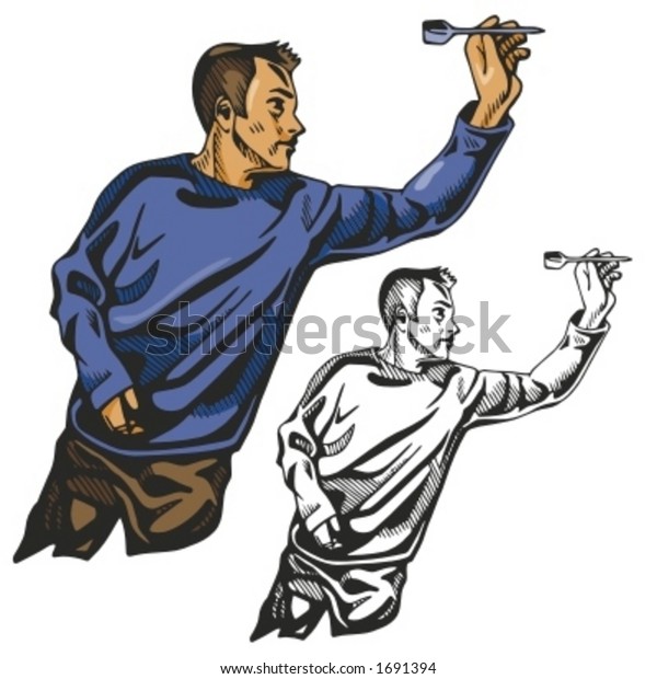 Dart Player Vector Illustration Stock Vector (Royalty Free) 1691394