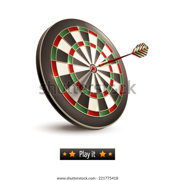 Darts Board Goal Target Competition Realistic Stock Vector (Royalty ...