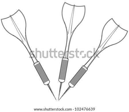 Darts Vector Game Outline Vector Illustration Stock Vector (Royalty ...