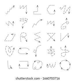 Dash Line Arrow Icons Vector Set Stock Vector (Royalty Free) 1660703716