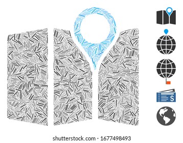Dash Mosaic Based On Paper Map Stock Vector (Royalty Free) 1677498493 ...