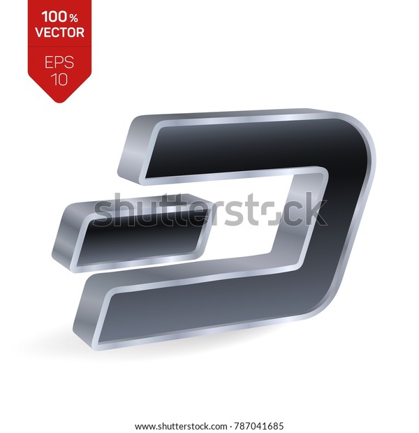 Dash Symbol 3d Isometric Silver Dash Stock Vector (Royalty Free ...
