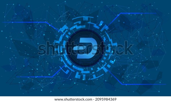 Dash Token Symbol Digital Circle On Stock Vector (Royalty Free ...