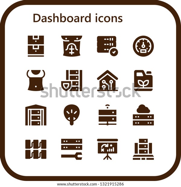 Dashboard Icon Set 16 Filled Dashboard Stock Vector (Royalty Free ...