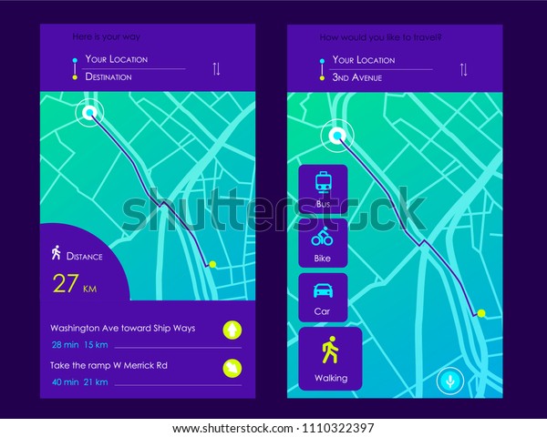 Dashboard Theme Creative Infographic City Map Stock Vector (Royalty ...