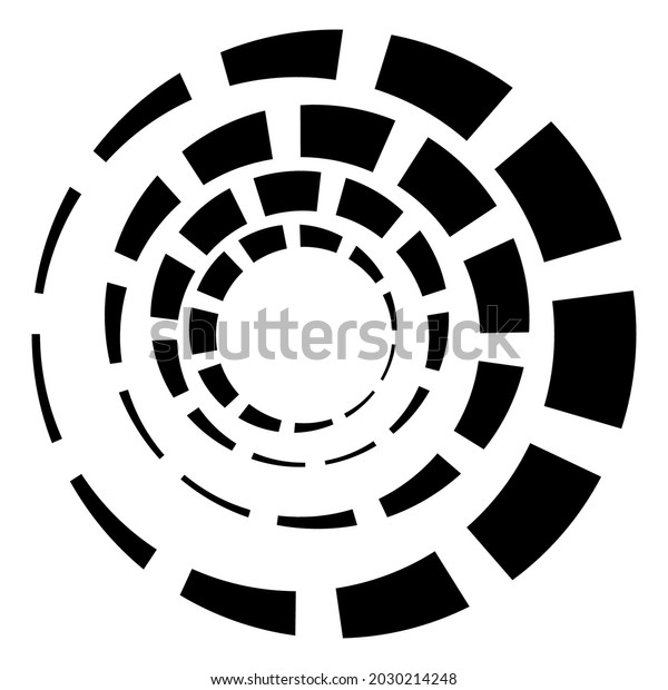 Dashed Lines Spiral Swirls Twirls Concentric Stock Vector (Royalty Free ...