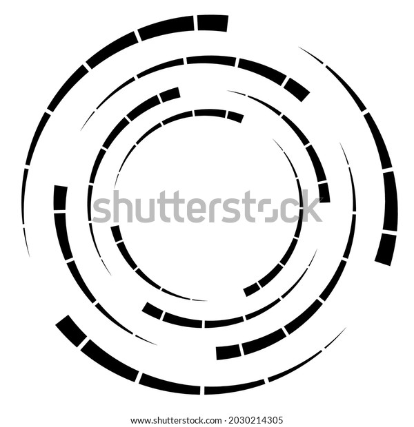 Dashed Lines Spiral Swirls Twirls Concentric Stock Vector (Royalty Free ...