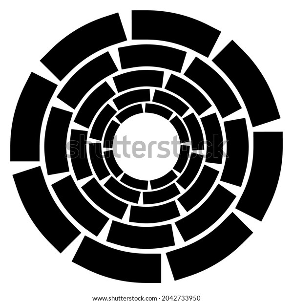 Dashed Lines Spiral Swirls Twirls Concentric Stock Vector (Royalty Free ...