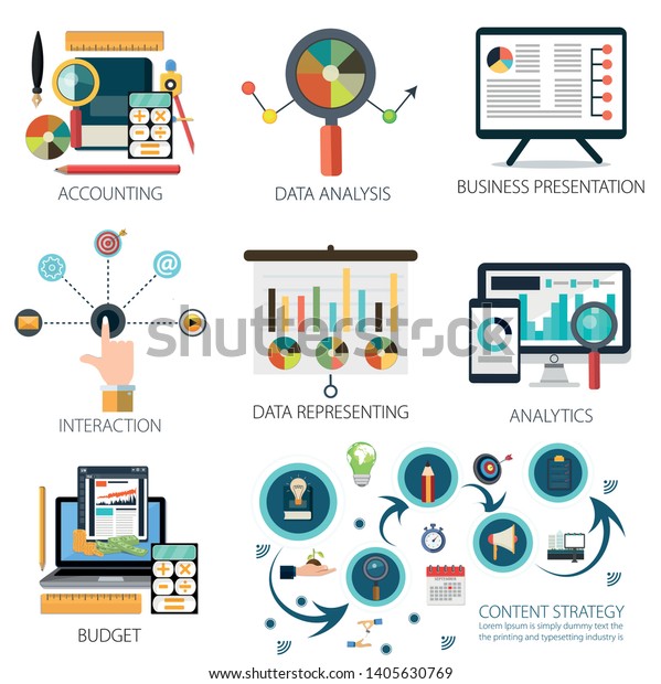 Data Analysis Accounting Business Presentation Interaction Stock Vector ...
