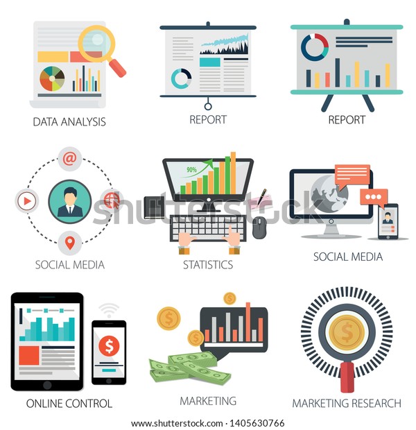 Data Analysis Report Social Media Statistics Stock Vector (Royalty Free ...