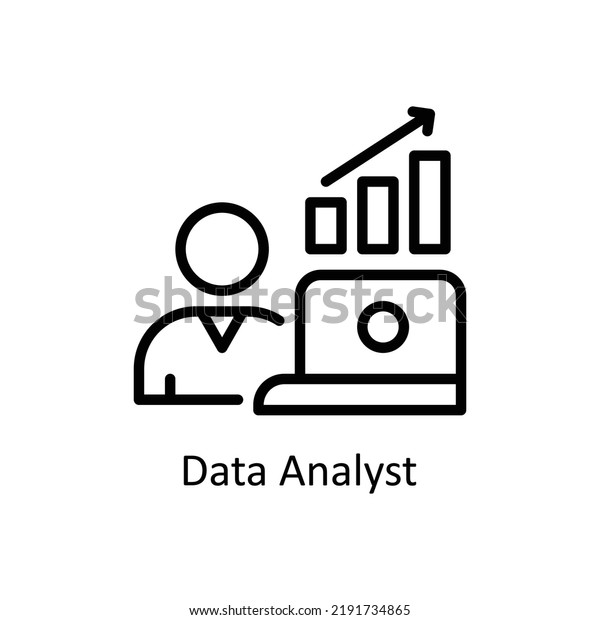 Data Analyst Vector Outline Icon Design Stock Vector (Royalty Free ...