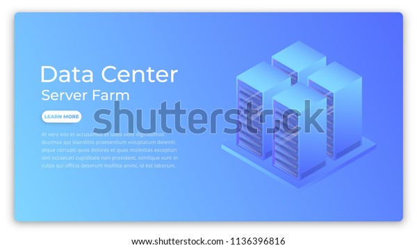 Data Center Datacenter Server Farm Isometric Stock Vector (Royalty Free ...