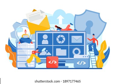 Teamwork Communication Vector Illustration Concept Suitable Stock ...