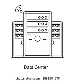 Data Center Outline Icon Locations Where Stock Vector (Royalty Free ...