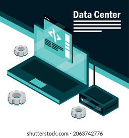 Data Center Technology Laptop Router Stock Vector (Royalty Free ...