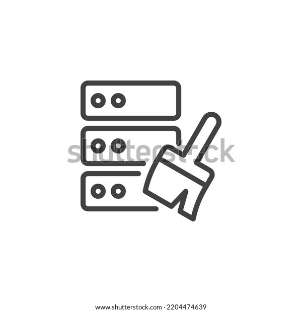 Data Cleaning Line Icon Database Brush Stock Vector (Royalty Free ...