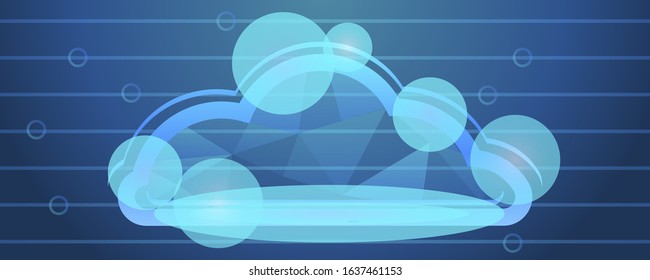 Data Cloud Concept Banner Cartoon Illustration Stock Vector (Royalty ...