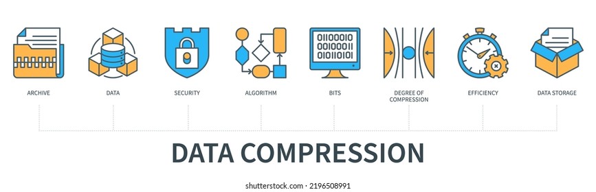 Data Compression Concept Icons Archive Data Stock Vector Royalty Free 2196508991 Shutterstock