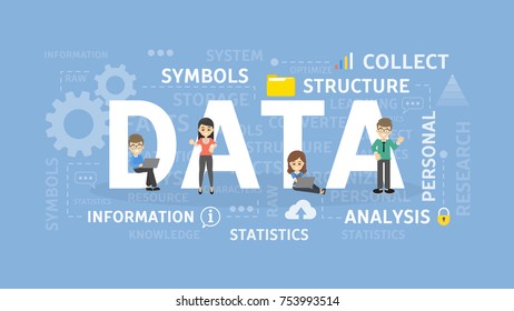 Data Concept Illustration Idea Collecting Analysing Stock Illustration ...