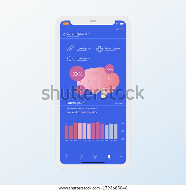 Data Dashboardmedicine Brain Infographic Neuron Report Stock Vector ...