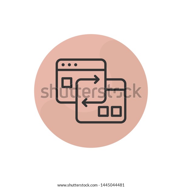 Data Exchange Vector Illustration Outline Sign Stock Vector (Royalty ...