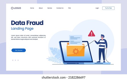 Data Fraud Data Protection Metaphors Set Stock Vector (Royalty Free ...