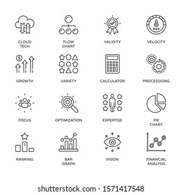 Data Growth Conceptual Line Icons Fully Stock Vector (Royalty Free ...