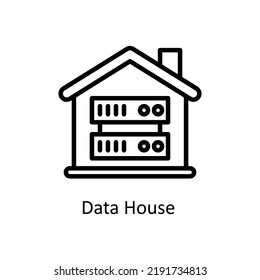 Data House Vector Outline Icon Design Stock Vector (Royalty Free ...