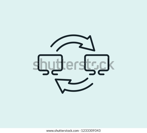 Data Migration Icon Line Isolated On Stock Vector (Royalty Free) 1233309343