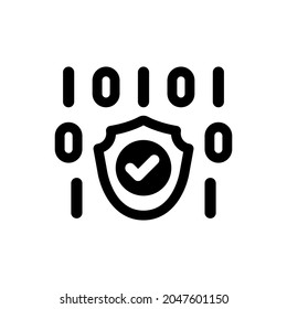 Data Privacy Icon On White Background Stock Vector (Royalty Free ...