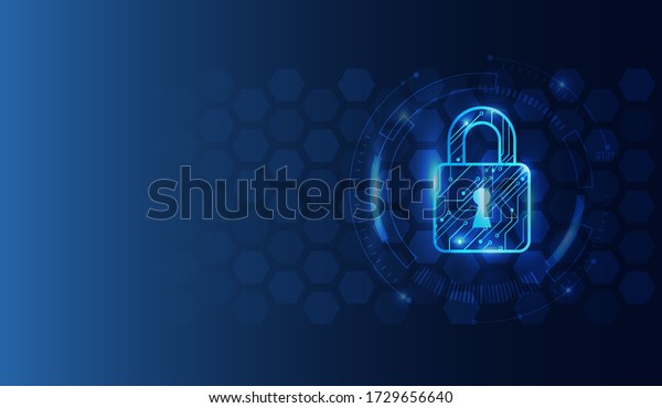 Data Protection Privacy Concept Futuristic Padlock Stock Vector ...