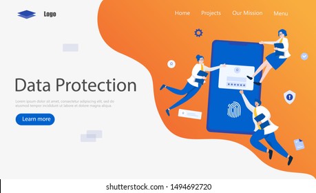 Data Protection Vector Illustration Concept Suitable Stock Vector ...