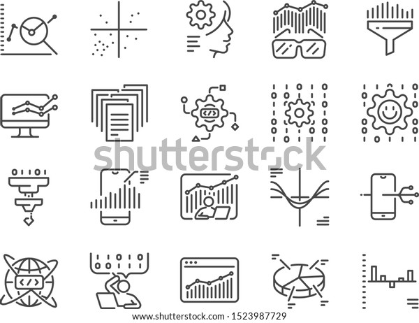 Vektor Stok Data Science Line Icon Set Included (Tanpa Royalti ... Vektor Stok Data Science Line Icon Set Included (Tanpa Royalti ...