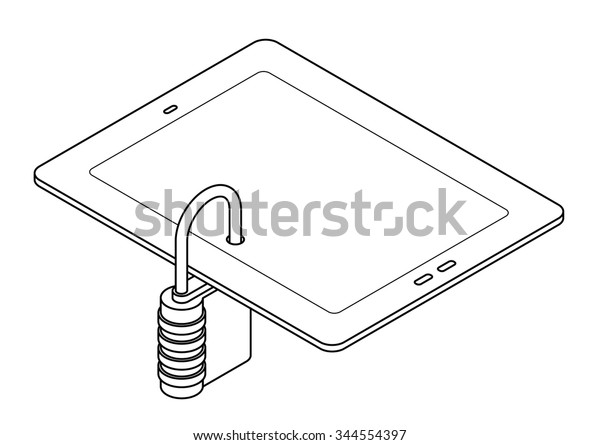 Data Security Infosec Concept Combination Lock Stock Vector (Royalty ...