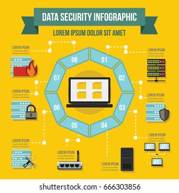 Data Service Infographic Banner Concept Flat Stok Vektör (Telifsiz ...