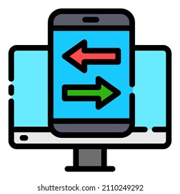 Data Transfer Desktop Icon Icon Illustration Stock Vector (Royalty Free ...