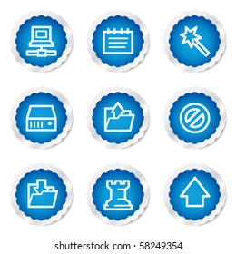 Data Web Icons Blue Stickers Series Stock Vector (Royalty Free ...