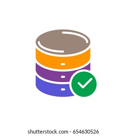 Database Check Mark Colorful Icon Vector: vector de stock (libre de ...