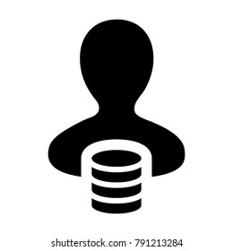 Database Icon Vector Male Person Profile Stock Vector (Royalty Free ...