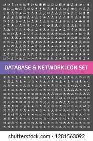 Database Network Vector Icon Set Stock Vector (Royalty Free) 1281563092 ...