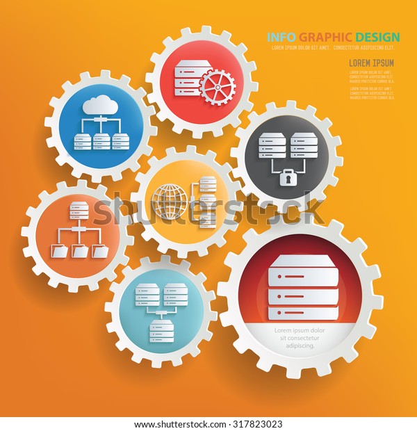 Database Server Network Infographic Designclean Vector Stock Vector ...