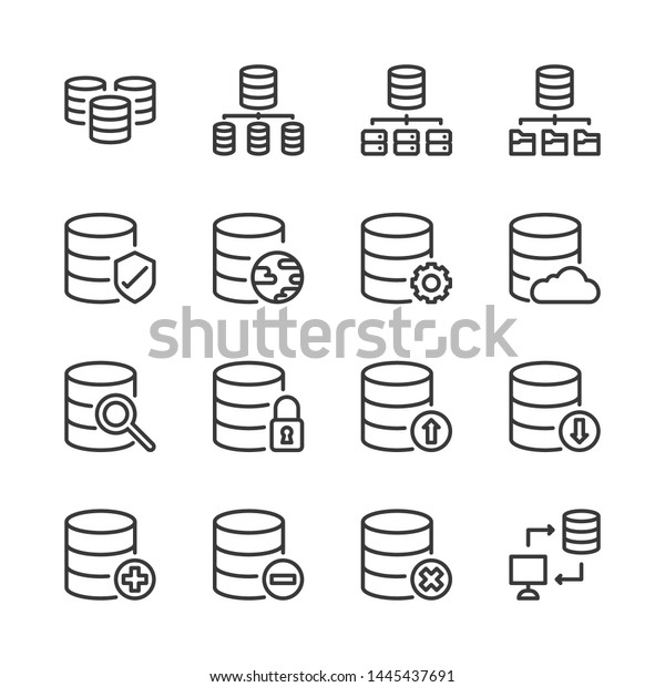 Database System Icon Setvector Illustration: เวกเตอร์สต็อก (ปลอดค่า ...