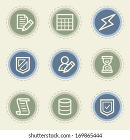 Database Web Icons Retro Circle Buttons Stock Vector (Royalty Free ...