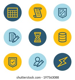 Database Web Icons Blue Yellow Circle Stock Vector (Royalty Free ...