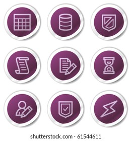 Database Web Icons Purple Stickers Series Stock Vector (Royalty Free ...