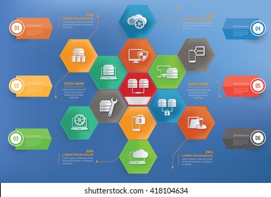 Databasenetworking Concept Info Graphic Design On Stock Vector (Royalty ...