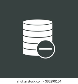 Databaseremove Icon On Dark Background White Stock Vector (Royalty Free ...