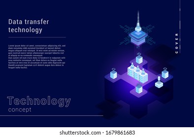 Date Center Isometric Concept Vector Illustration Stock Vector (Royalty ...