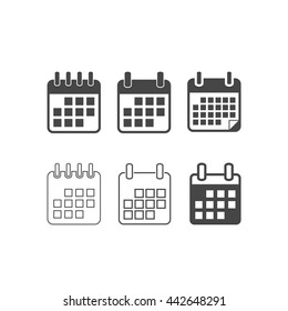 Date Icon Set Calendar Time Icon Stock Vector (Royalty Free) 442648291 ...