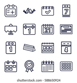 Date Icons Set Set 16 Date Stock Vector (Royalty Free) 588650924 ...